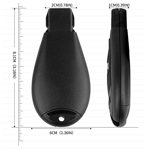 Key Fob for 08-10 Dodge Ram 1500/2500/3500/4500,Charger/Durango/Grand Caravan Pickup Truck ,Grand Cherokee,Chrysler 300, Keyless Entry Remote Start Control M3N5WY783X / IYZ-C01C