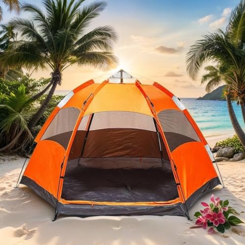 BornTech 1 Minute Instant Easy Setup Pop Up Camping Tent Light Weight Backpacking Tent Waterproof Windproof for Camping, Hiking, Outdoor Festivals, Beach (Fit up to 3 Adults or 6 Kids)
