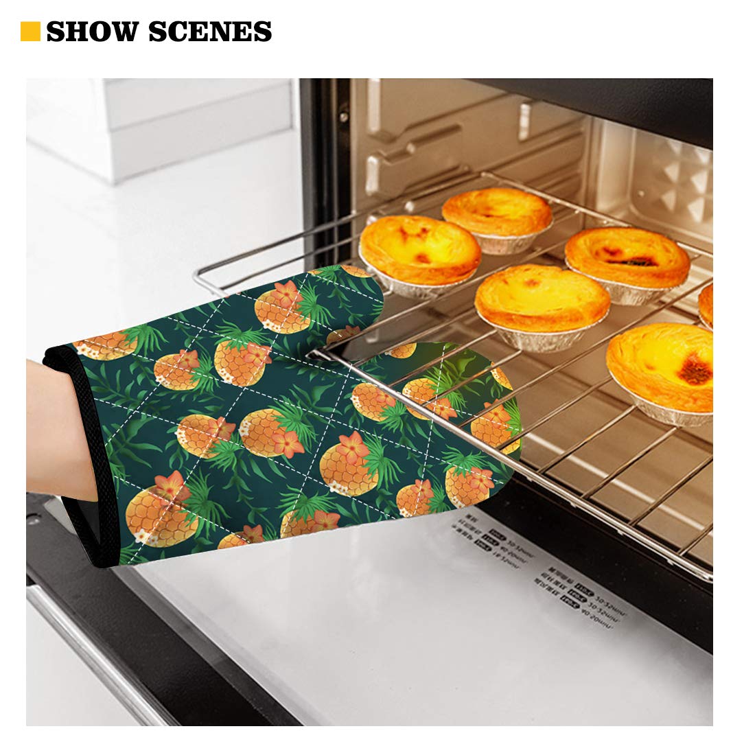 Belidome Adorable Giraffe Oven Mitt and Pot Holder Non Slip Durable Non Slip Washable for Women, 2 in 1
