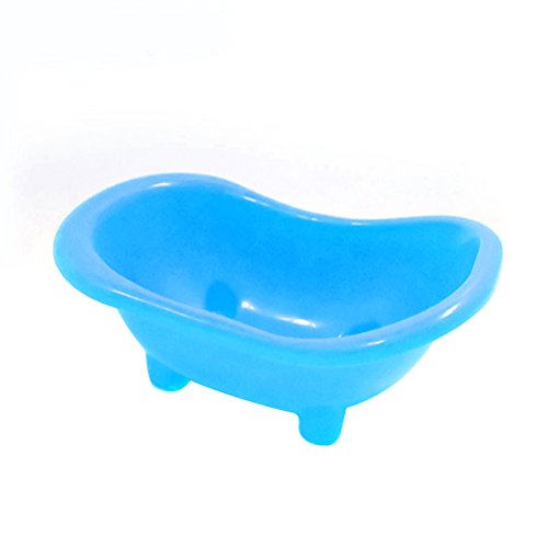 UEETEK Pet Bathtub Bathroom,Small Animal Mice Bathtub Bath Basin for Rat Hamster (Blue)