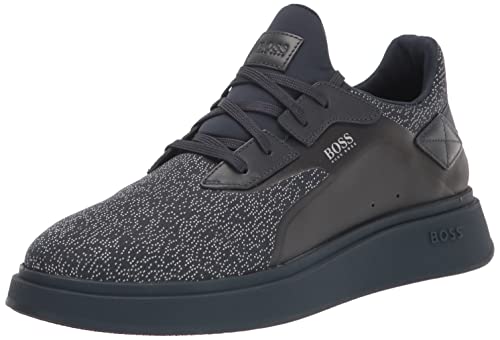 BOSS Modern Neoprene Lace Up Sneaker Navy/Silver