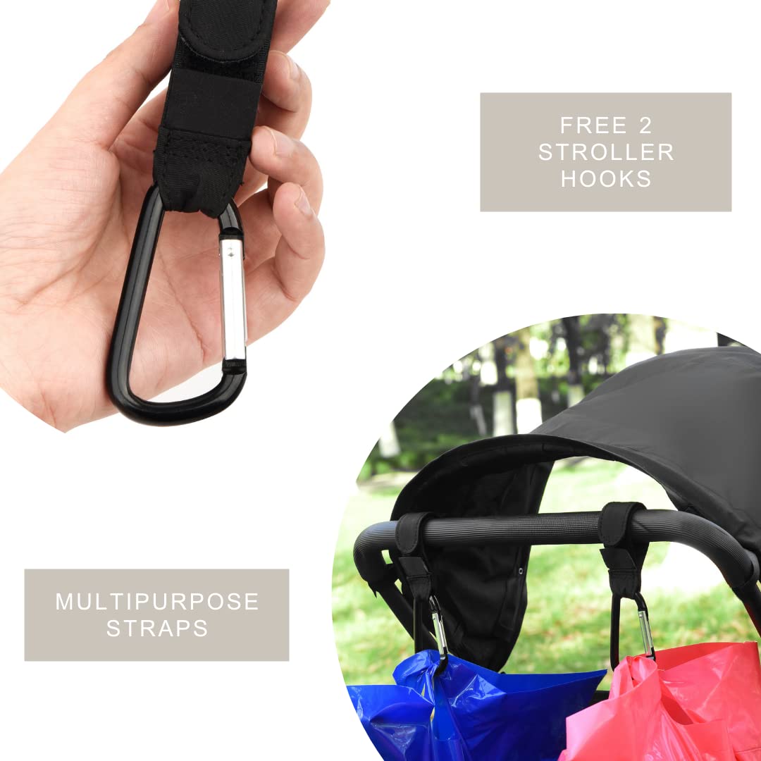 Kiki Babies Portable Wipes container & baby wipes holder 4 -Pc set: Convenient Reusable Wipes Pouch & Travel Wipes Case for On-the-Go Care Refillable Dispenser Includes 2 Stroller Hooks & Bag Gift set