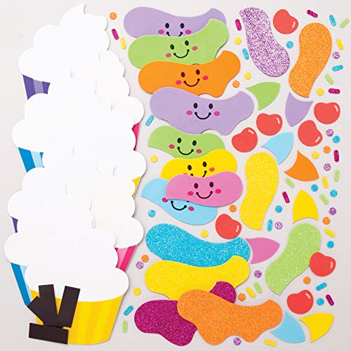 Baker Ross AT402 Cupcake Mix & Match Fridge Magents Kits - Pack of 8, Make Your Own Magnets, Ideal for Kids Arts and Crafts Project, Assorted