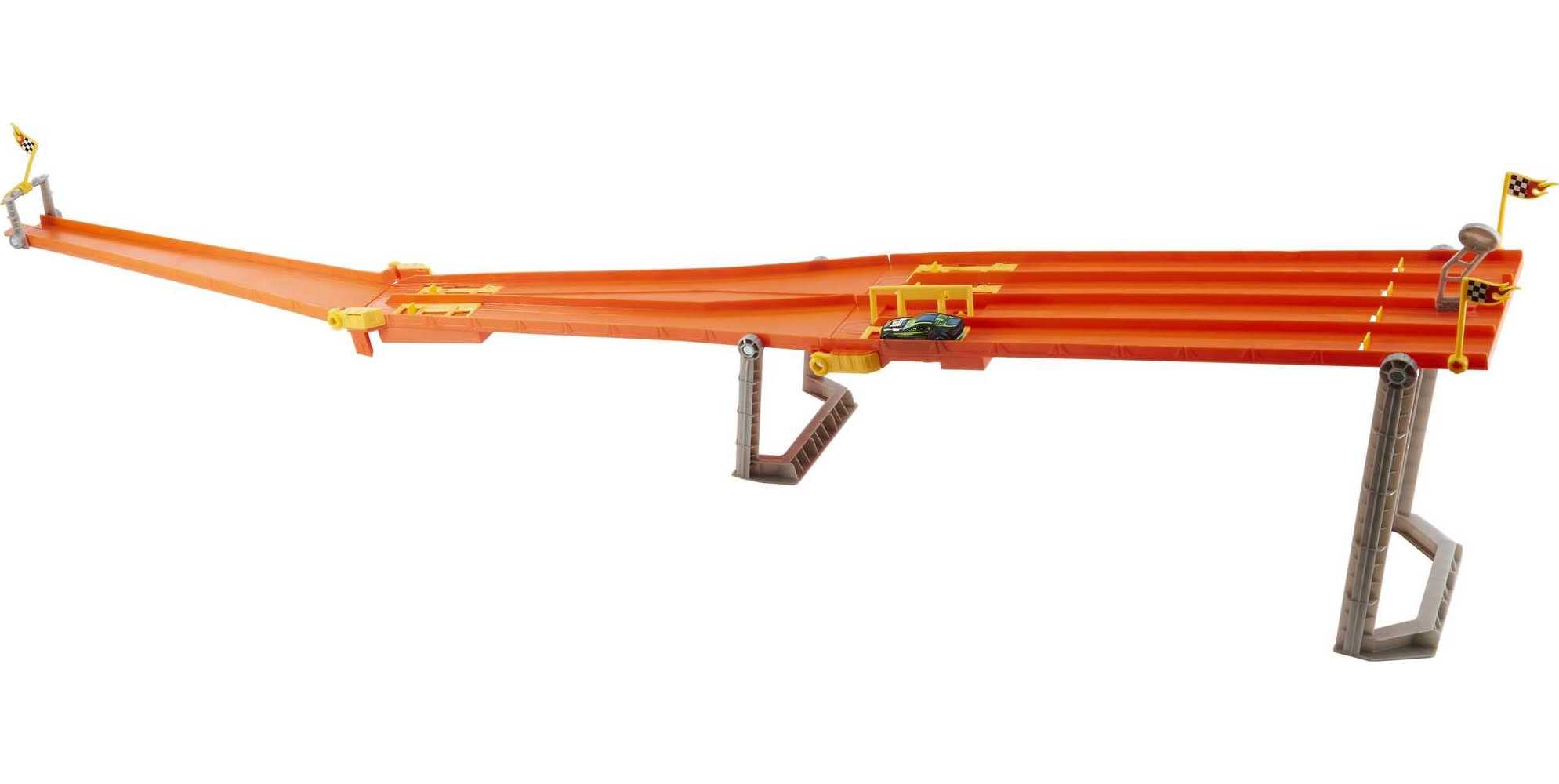 Hot Wheels Toy Car Track Set, 4-Lane Elimination Race with Fair-Start Launcher & 1 Toy Car in 1:64 Scale