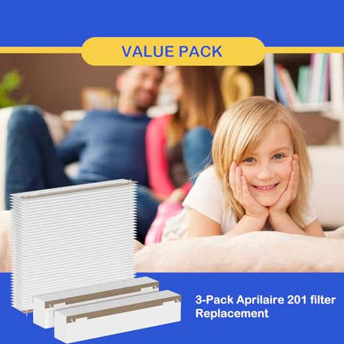 Roninby 201 Air Filter Replacement Compatible with Aprilaire 2200 2250, Space Gard 2200 Air Cleaner Purifier and Lennox PMAC-20C X0445, Compare to Part #201, MERV-10 Air Filter, 3 Pack