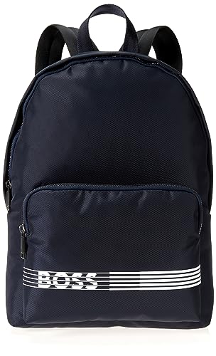 BOSS Men's Contrast Stripe Logo Polyester Backpack, Admiral Blue, ONE Size
