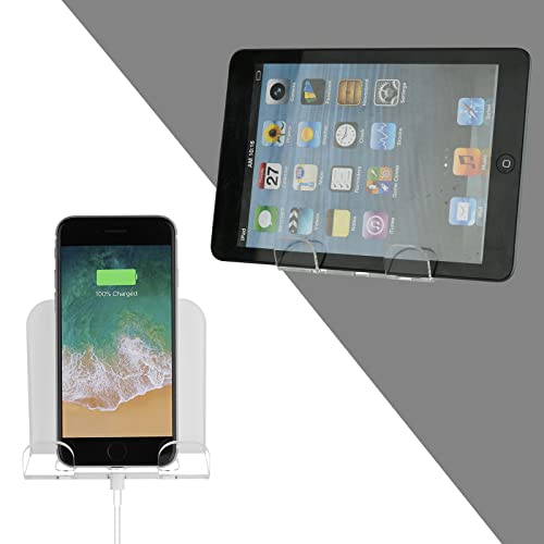 Cosmos 2 Pcs Wall Mount Phone Holder Cell Phone Wall Holder Smartphone Charging Stand Bedside Organizer Storage Bracket Compatible with Most Phone and Mini Tablet for Home Office Bedroom Living Room