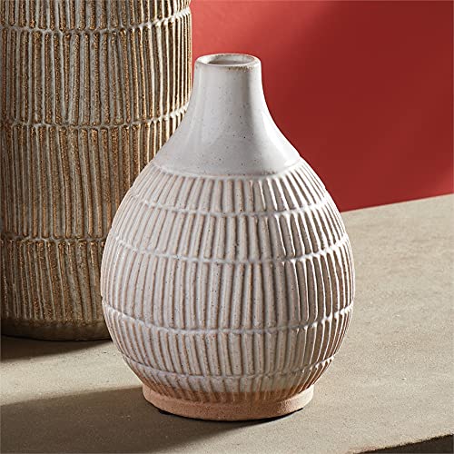 Napa Home & Garden Napa Decorative Ceramics Collection-Harper Teardrop Vase, White, 6.75 in x9 in