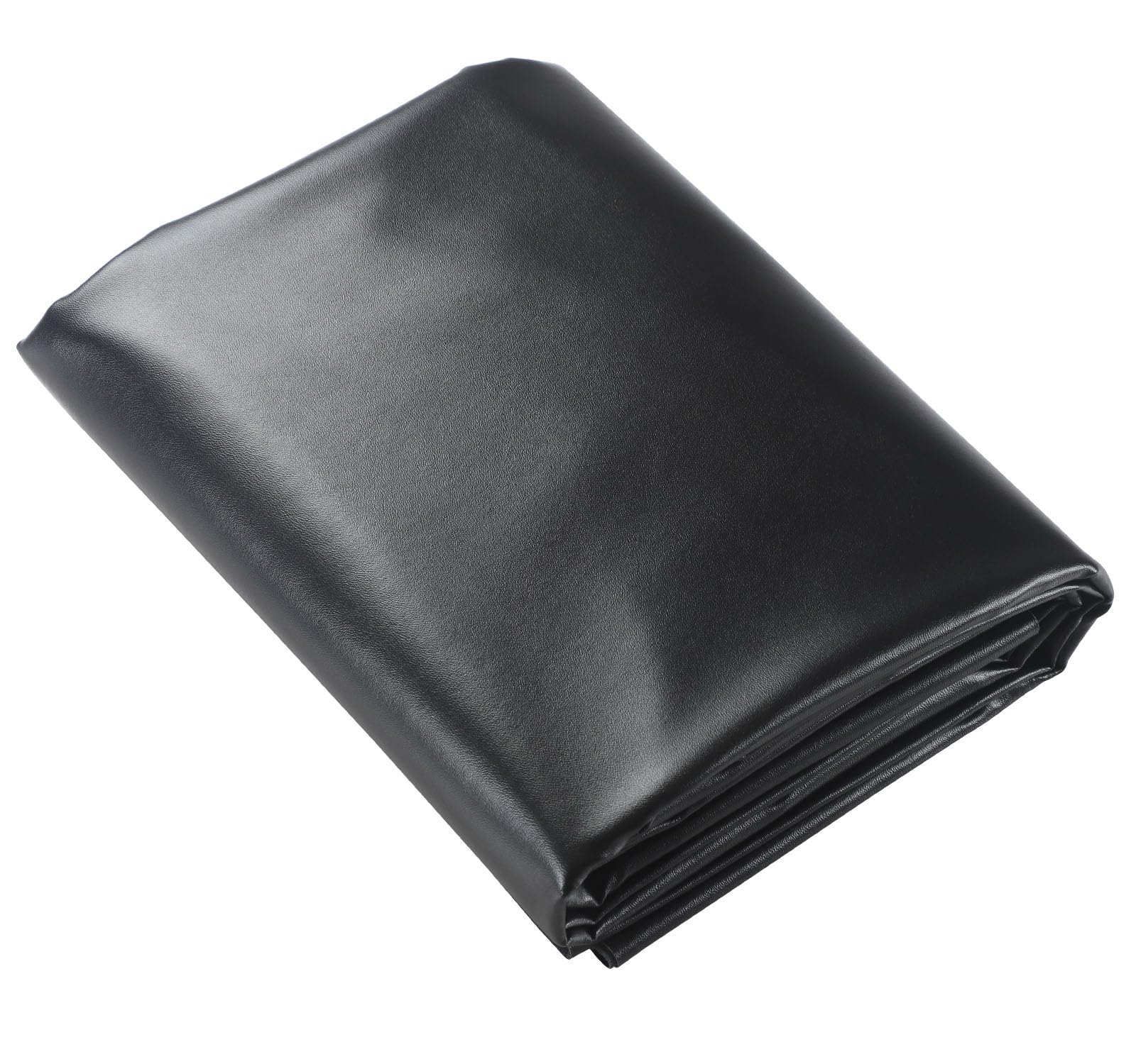 Picheng Vinyl Faux Leather Sheets: Black Smooth Faux Leather Fabric Waterproof 54" x 36" Vinyl Upholstery Leather Soft Synthetic for Upholstery Car, Bags,DIY Crafts (Black)