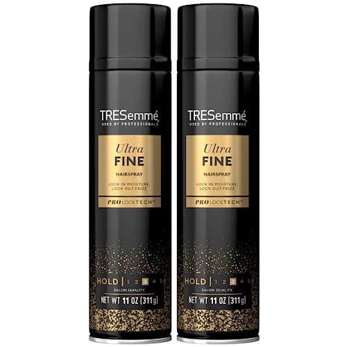 TRESemme Tres Two Ultra-Fine Aerosol Hair Spray, 2 pk - 11 oz each, Firm Hold, Humidity Resistant, Shine, Smoothening, for curly, Frizzy Hair, 22 Ounce