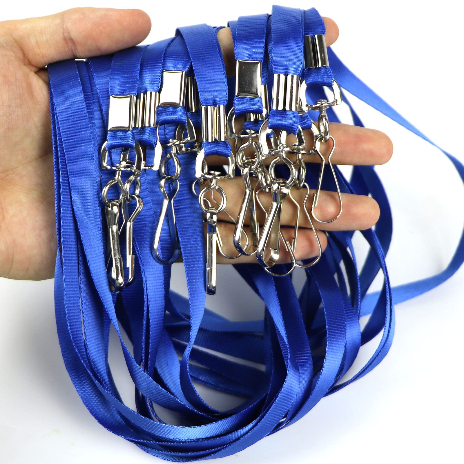 Beebel 50 Pack Lanyard with Clear ID Badge Holder Waterproof Reusable Name Tags Holders (Blue)