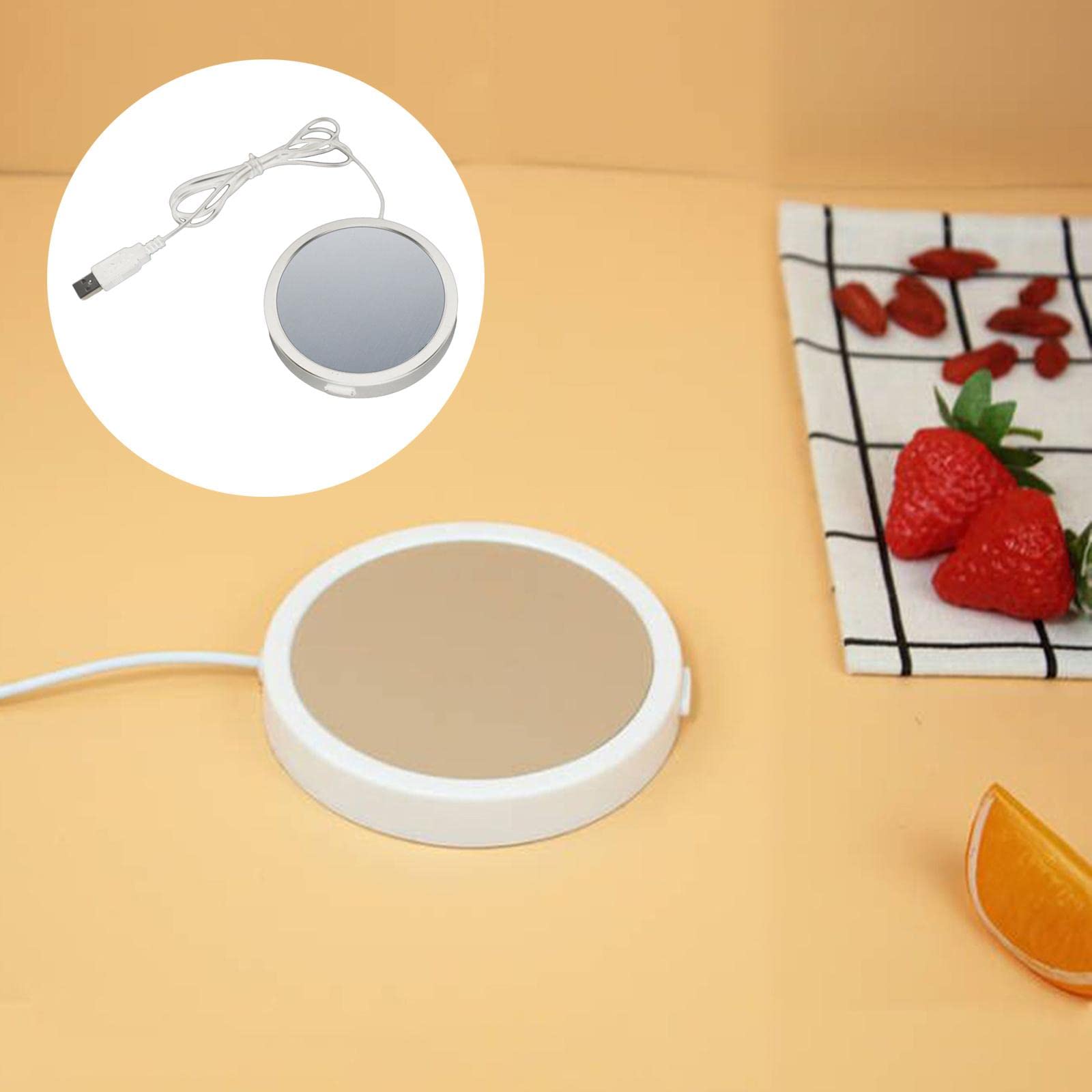 Bothyi USB Coffee Heater Desktop Tea Beverage Keep Warm Drinking Cup Heating to 90° C, White