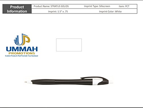 Ummah Promotions Promotional Classic Solid Click Pen Printed with Your Logo or Message - 300 QTY