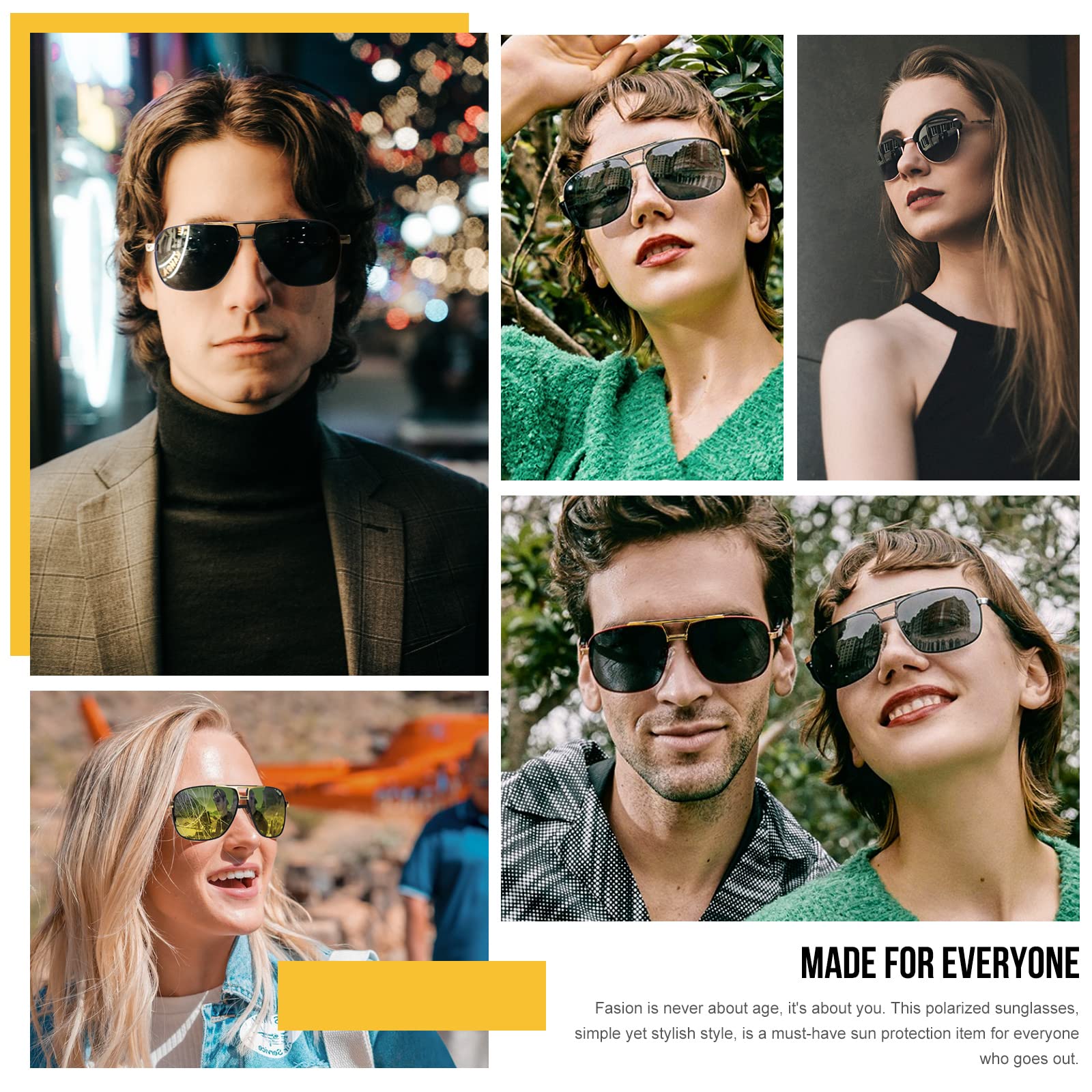 AXPYPXA Aviator Sunglasses for Men and Women, Mens Polarized Sun Glasses, Vintage Rectangular Shades Sunnies Driving UV