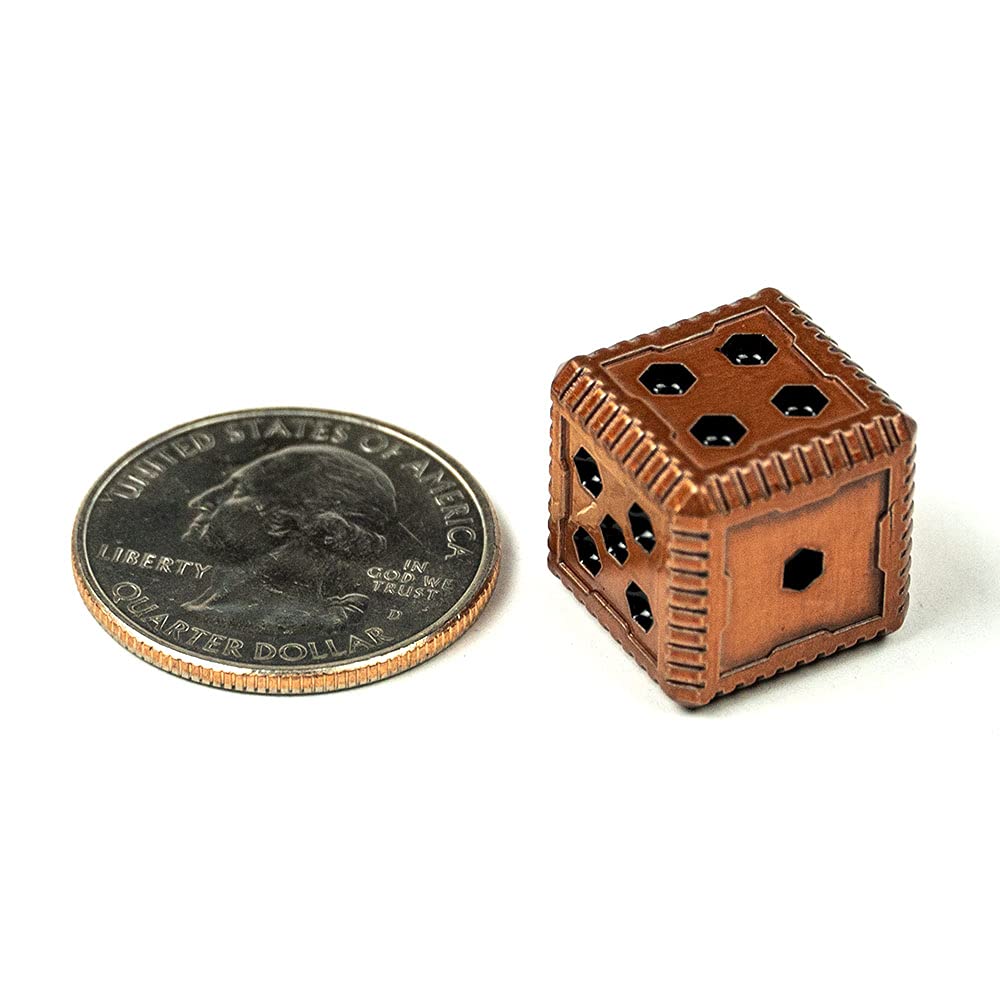 SaberForge Gen2 Sci-Fi Hex Heavy Metal 16mm D6 Dice (Copper)