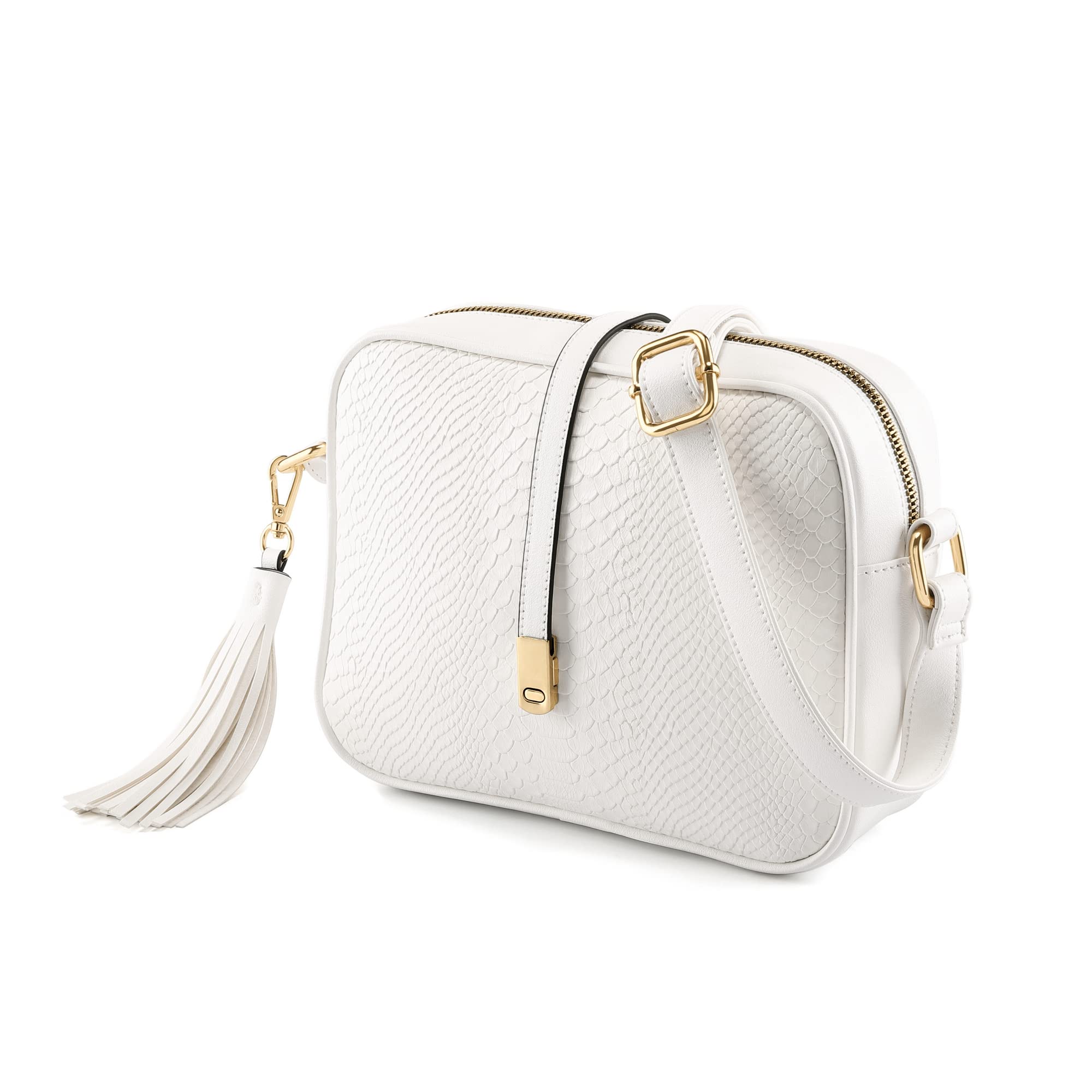 Ayliss Women Small Crossbody Handbag PU Leather Shoulder Purse Evening Bag with Tassel (Black)