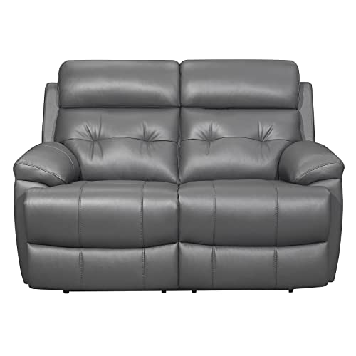 Lexicon Inkwood Wall-Hugger Manual Double Reclining Loveseat, Dark Gray