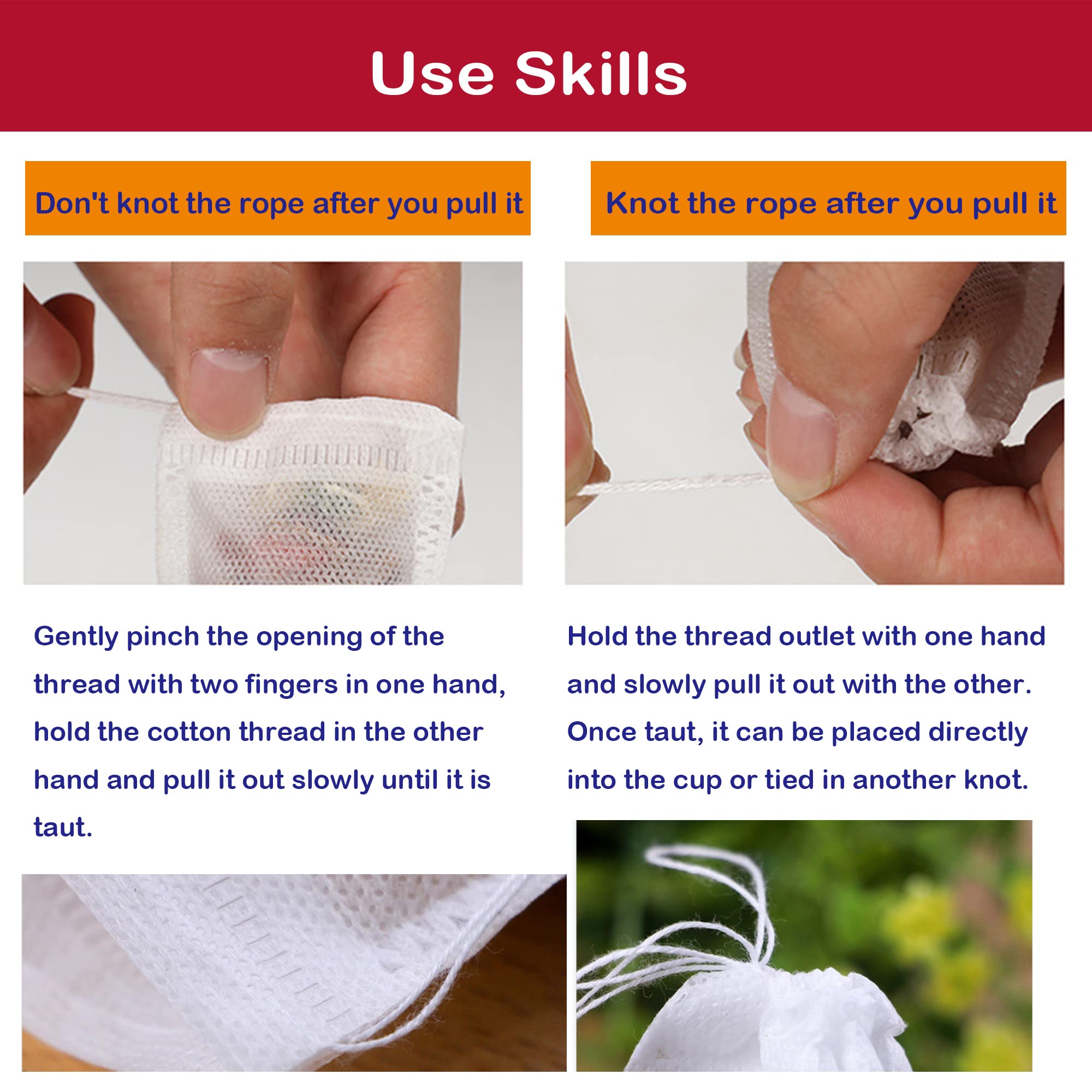 Bubcool Tea Filter Bags, Safe & Natural Material, Disposable Tea Infuser, Empty Tea Bbag With Drawstring For Loose Leaf Tea,Coffee, Spice, Herbs,set of 100(3.15 x 3.94 inch )(White)