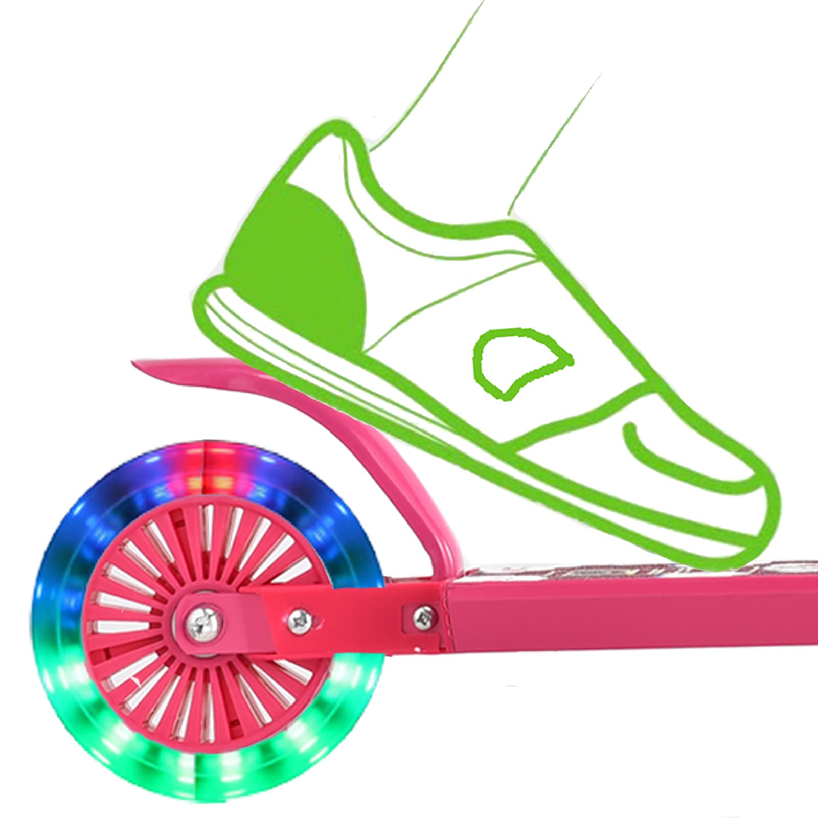 Scooter for Kids with LED Light Up Wheels, Adjustable Height Kick Scooters for Boys and Girls Ages 3-12, Rear Fender Break, Folding Kids Scooter, 110lb Weight Capacity