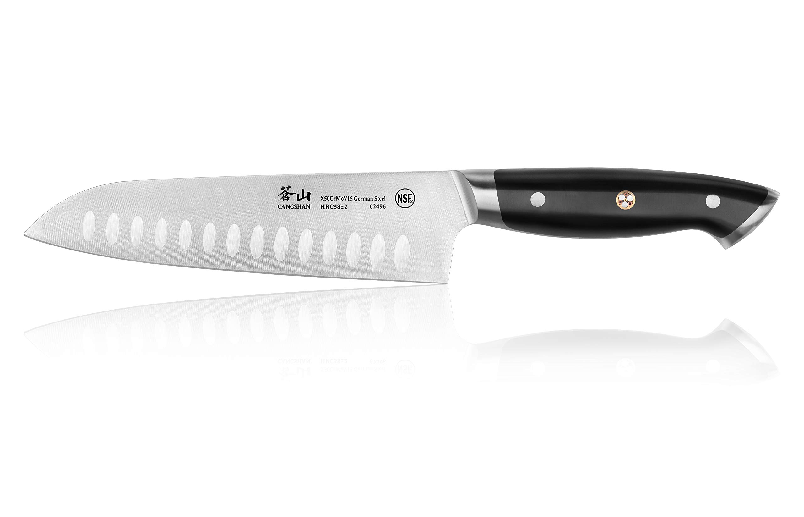 Cangshan Z Series 62496 German Steel Forged Santoku Knife, 7-Inch