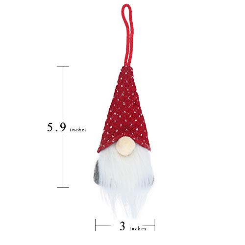 Gnomes Christmas Tree Ornaments Set of 8, Christmas Ornaments 2022 Handmade Plush Gnomes Santa Elf Hanging Home Decorations Holiday Decor