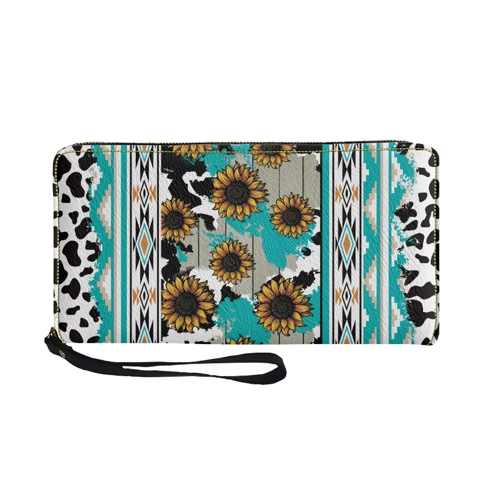 SCRAWLGOD Cartoon Mushroom Gift for Women's Wristlet Wallet RFID Blocking Purse Leather Card Holder Clutch Wristlet