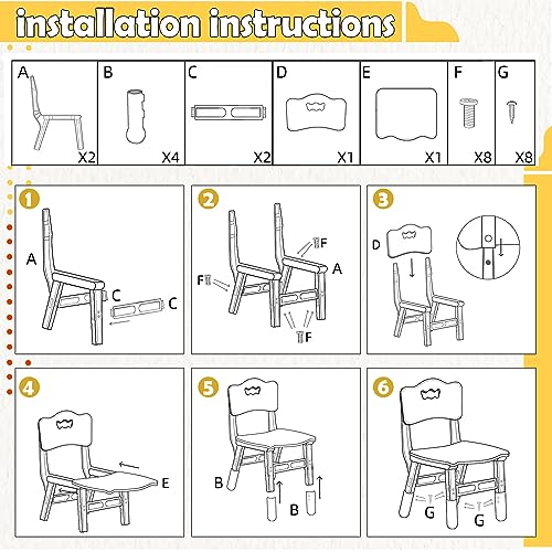 Kigley 2 Pack Adjustable Kid Chairs Plastic Child Seat Set Toddler Chairs Height Kids Chair for Desk Table Kids Study Chair for Boys Girls Home School Classroom (Grey)