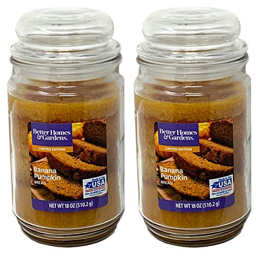 Better Homes and Gardens 18oz Scented Candle, Banana Pumpkin Bread 2-Pack
