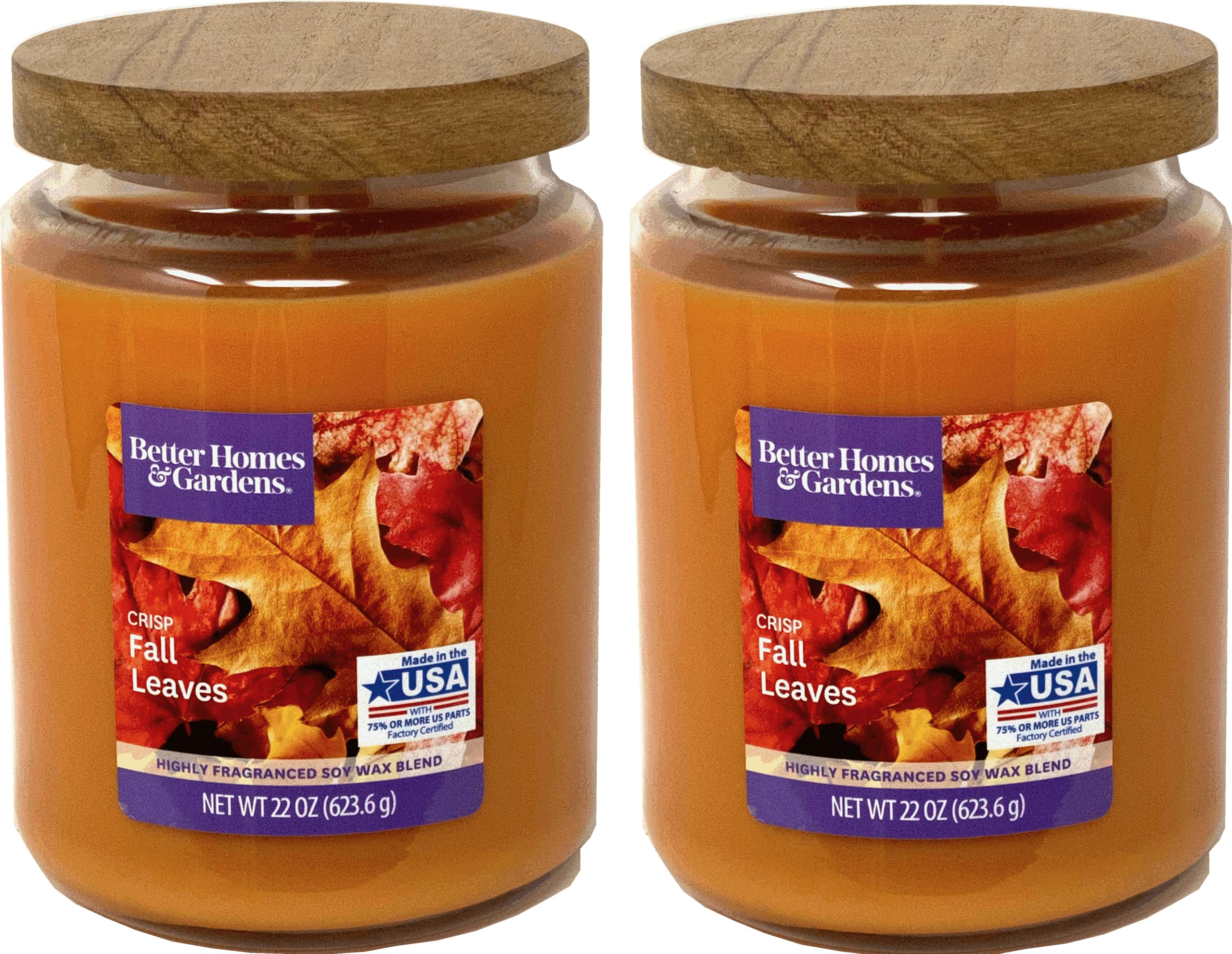 Better Homes Gardens 22oz Scented Candle, Crisp Fall Leaves 2-Pack