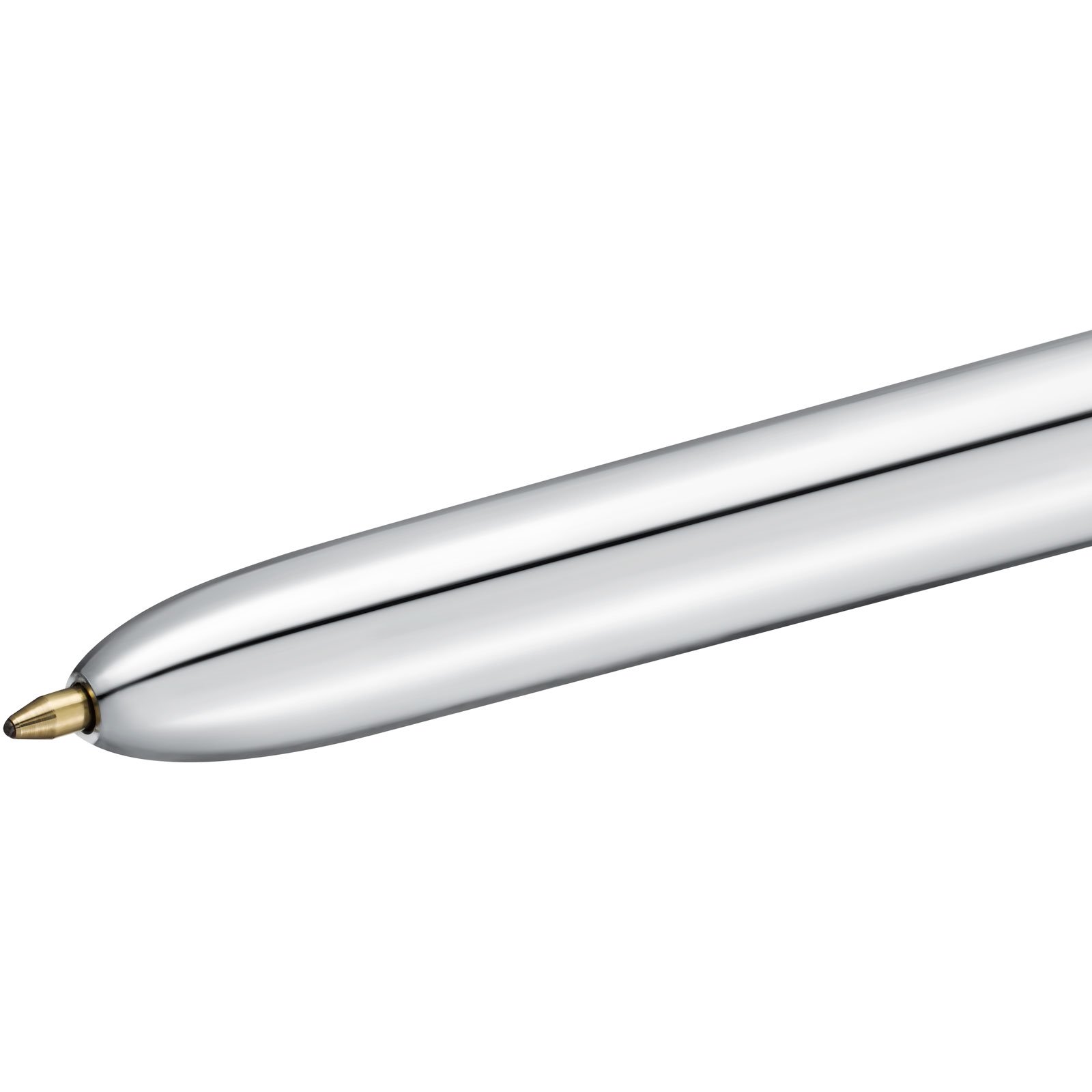 BIC 4-Color Shine Ballpoint Pen, Silver Barrel, Medium Point (1.0mm), Assorted Inks, 3-Count
