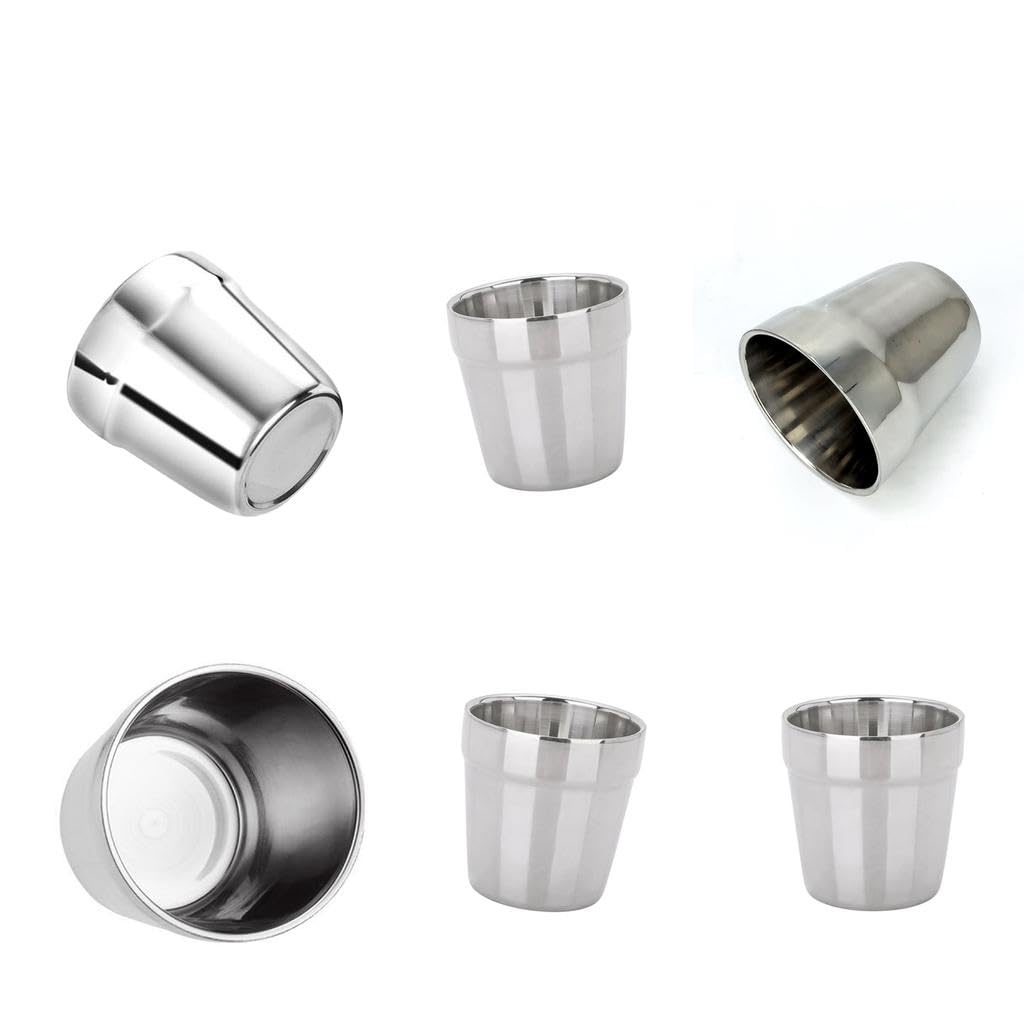 Baoblaze 6Pcs 180ml Stainless Steel Vacuum Insulated Cup