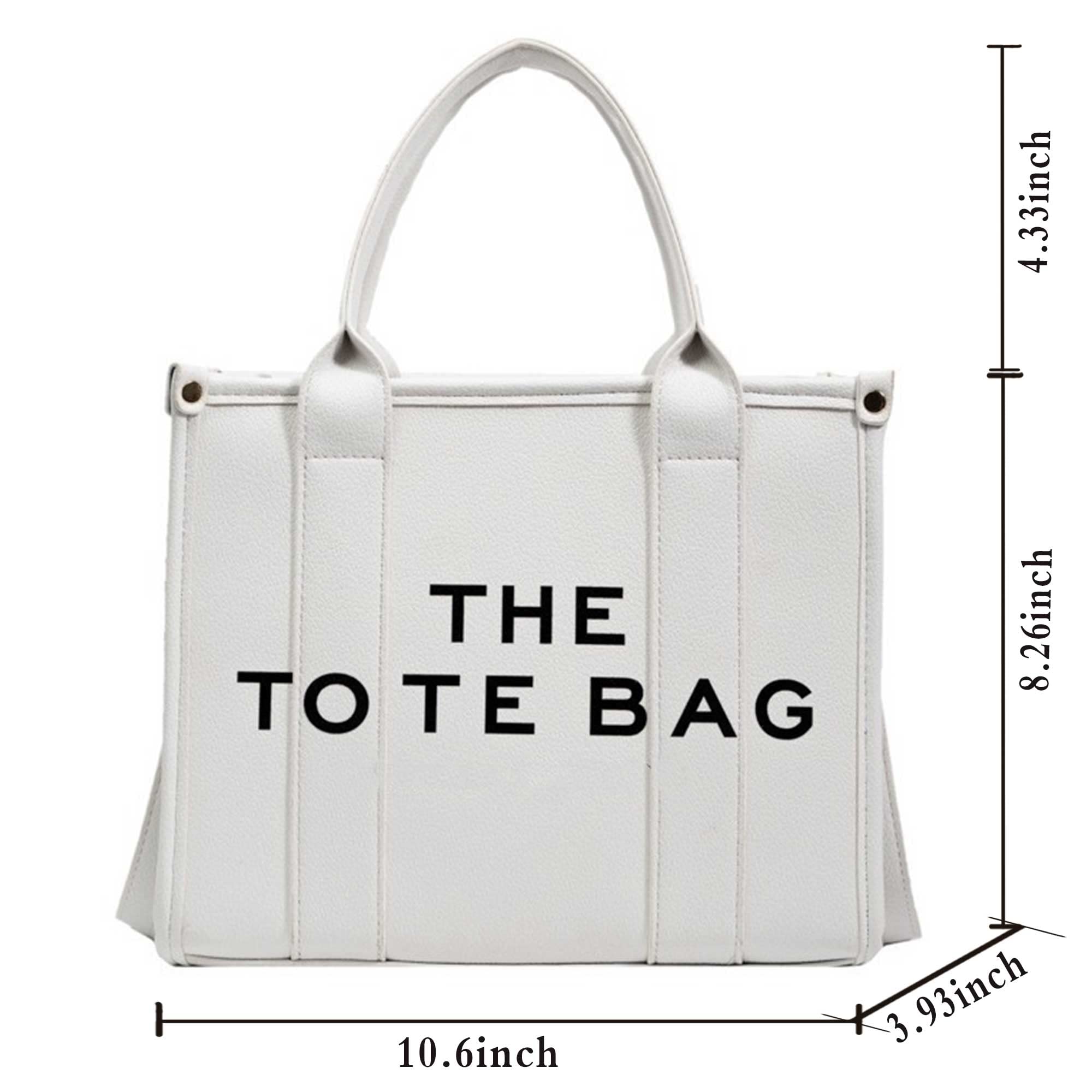 AyTotoro Work Tote Bag for Women Trendy Personalized Oversized PU Leather Top Handle Shoulder Crossbody Bag Handbag (White)