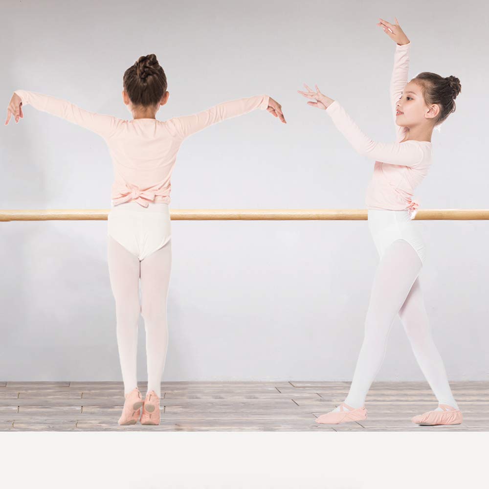 Bezioner Ballet Wrap Top Girls Ballet Sweater Dance Sweater for Girls Pink, S