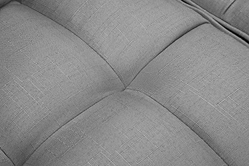 ERDAYE Modern Futon Sofa L x 33" W x 29" H, Longer Loveseat Convertible Sleeper Couch Bed (75" x 39.4' x 23.8" H) for Living Room Apartment Small Space Furniture Sets with 2 Pillows,Light Grey