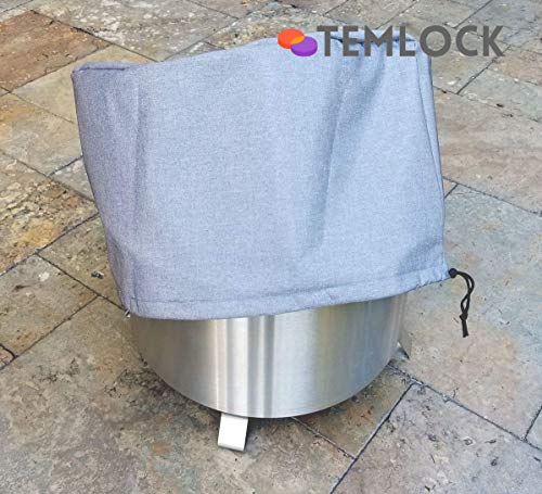Cover Compatible for Breeo Fire Pit X Series 19 or Double Flame 19 - Fits Standard or Sear Plate model - Outdoor Water-resistant Fire Bowl Protective Cover - Temlock FPC-1000