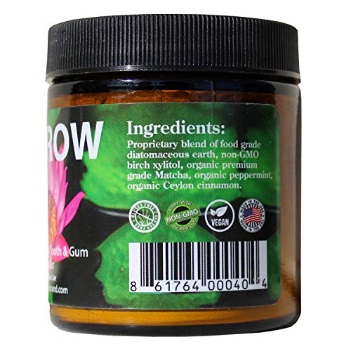 REGROW Remineralizing Tooth Powder - Whiter Teeth Naturally - Cleans, Heals, Protects & Stop Sensitive Teeth and Gums - All Natural - 4oz Glass Jar
