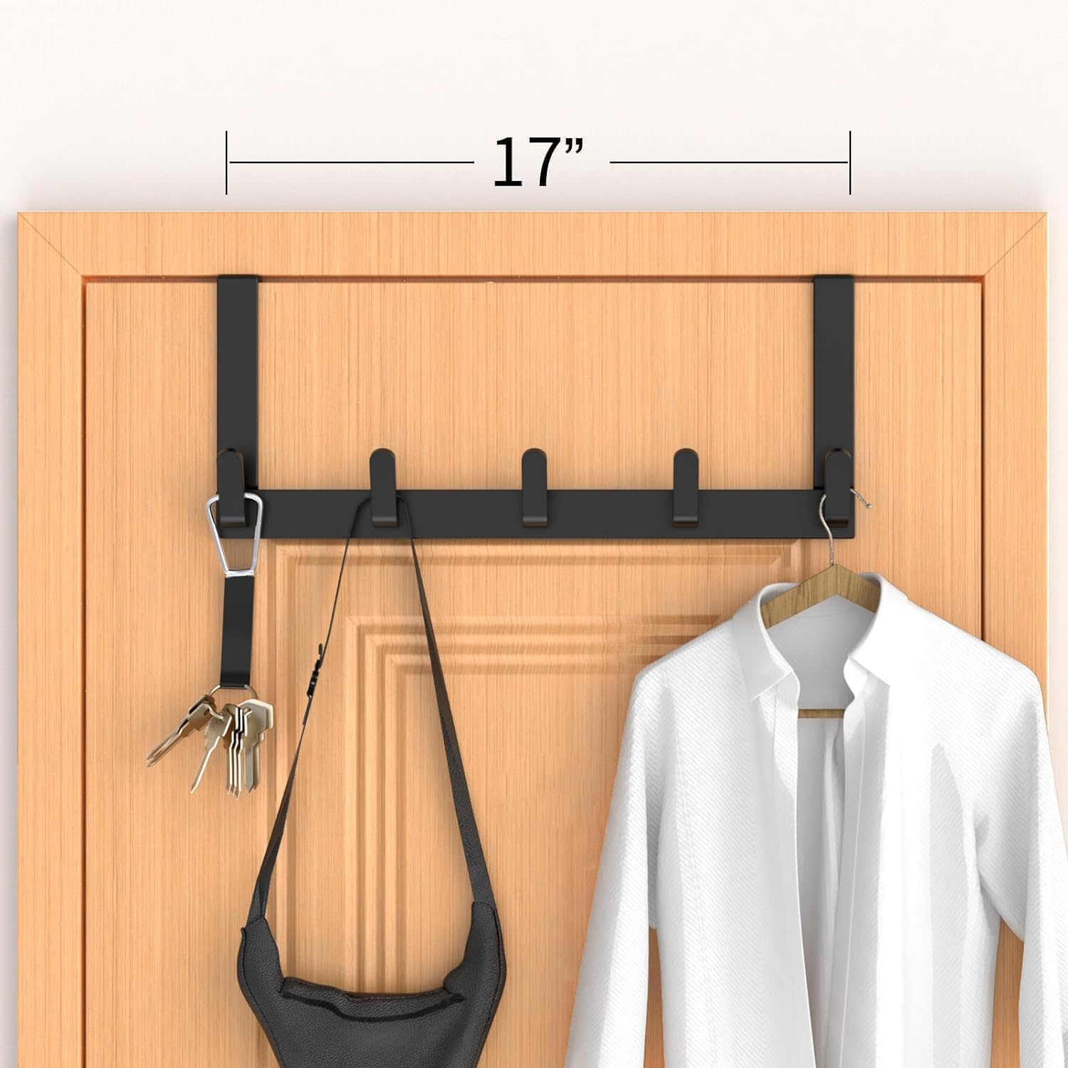 CHAUNCEY HOME Over The Door Hooks Hanger with Extended Arms - Bathroom Accessories and Towel Rack Organizer - 1 Pack,OB85