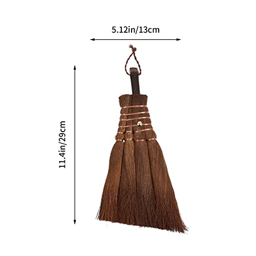 Cabilock Couch Cleaner Outdoor Cleaner Tea Ceremony Brush Natural Whisk Sweeping Hand Broom Desktop Cleaning Tool Mini Soft Straw Broom (Light Brown) Broom Indoor Hand Tools