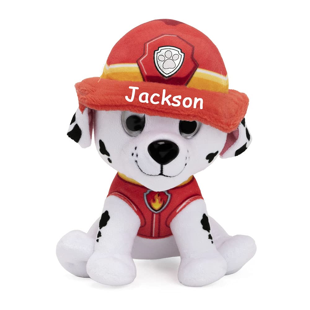 PersonalizedGUND Rescue Pup Marshall Fire Fighter Puppy - Sitting Plush Stuffed Animal Toy with Custom Name