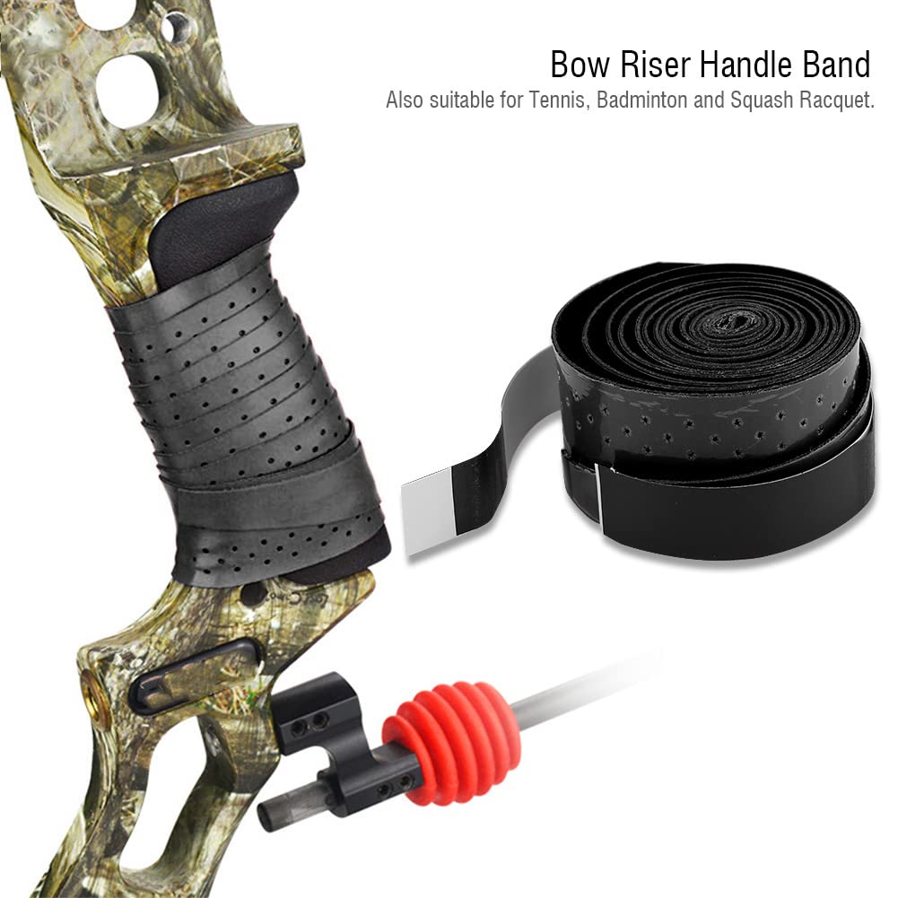 Bow Handle Tape, Archery Non-Slip Handle Grip Tape Bow Absorb Sweat Band Archery Accessories(Black)