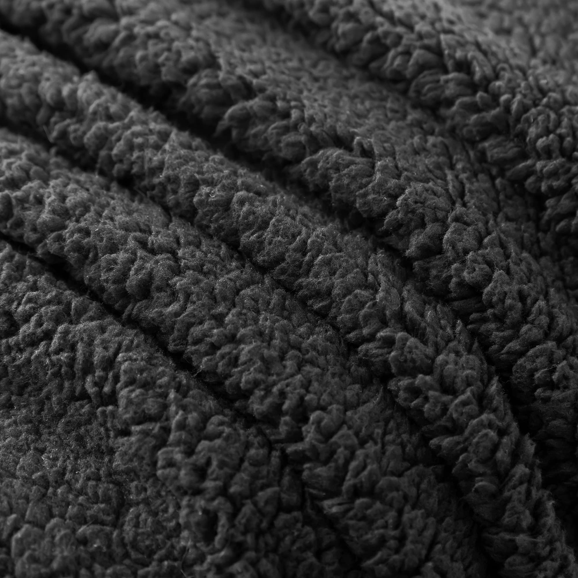 BEDELITE Sherpa Fleece Blankets King Size - Thick Warm Blankets for Winter, Soft & Cozy Plush Large Heavy Blanket for Bed (Black, 108" X 90")