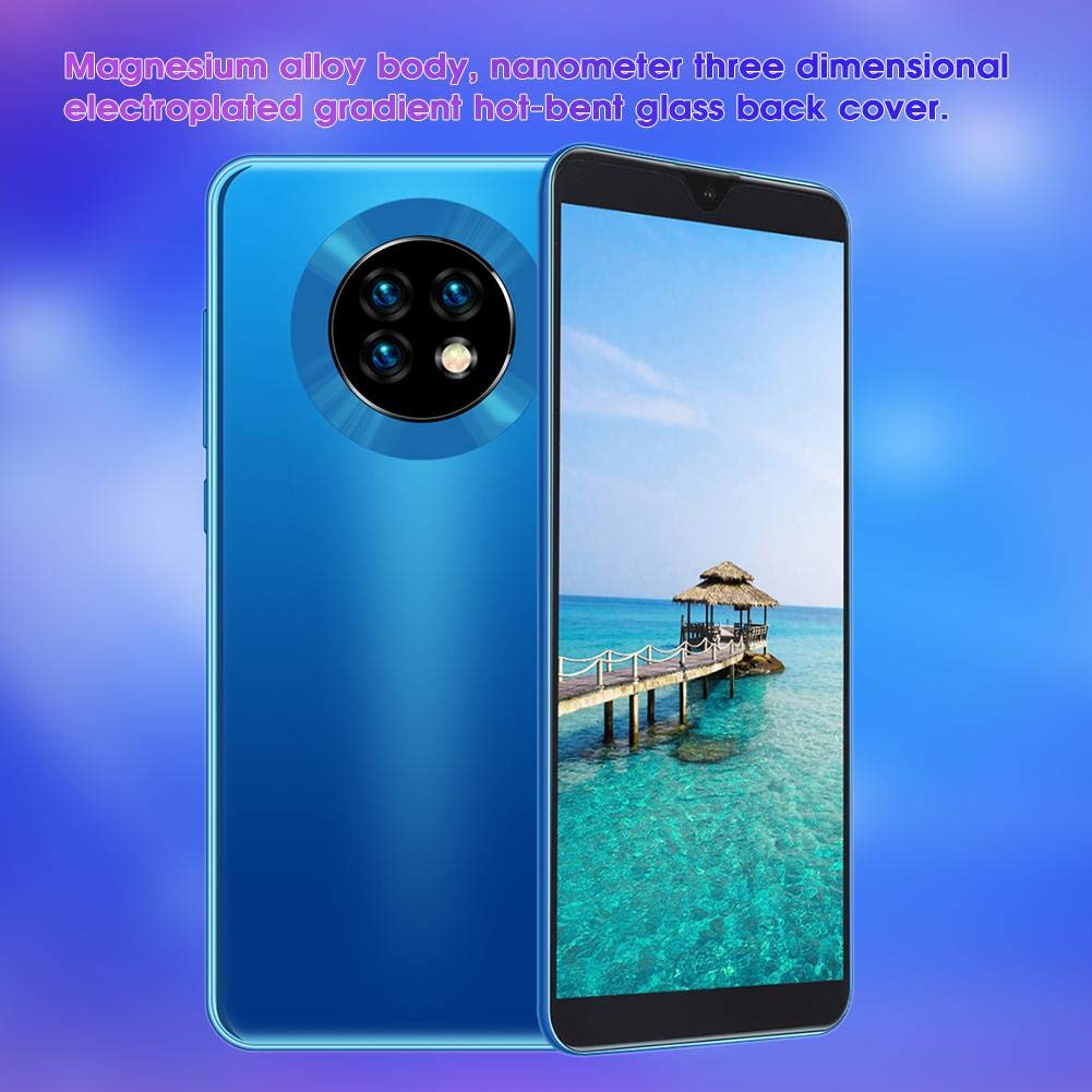 Bewinner1 Full Screen Smartphone, 6.1-inch MTK6580P Quad-core Face Unlock Dual Card Dual Standby Android Mobile Phone Intelligent Unlocked Cell Phones 5-Point Touching Screen Smart Wake Up(Blue)