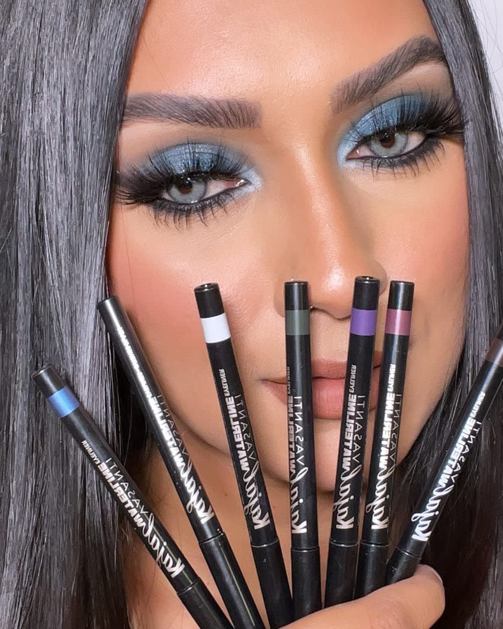 VASANTI Kajal Waterline Eyeliner Pencil - Long-lasting, Waterproof, Smudge-proof, Safe for Sensitive Eyes, Waterline Eye Liner - Opthalmologist Approved and Tested (Ice Blue)