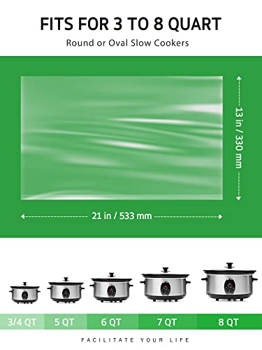 Syntus Slow Cooker Liners, Cooking Bags Large Size Crock Pot Liners Disposable Pot Liners Plastic Bags, Fit 3QT to 8QT for Slow Cooker Crockpot Cooking Trays, 13"x 21" 1 Pack (30 Liners)