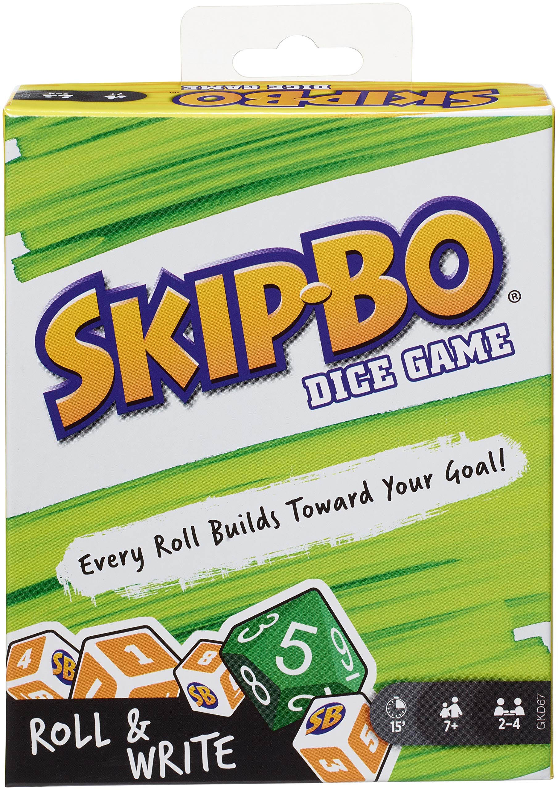 Mattel Games Skip-Bo Roll & Write Family Dice Game with Dry Erase Boards and Markers for 7 Years Old and Up, Multicolor