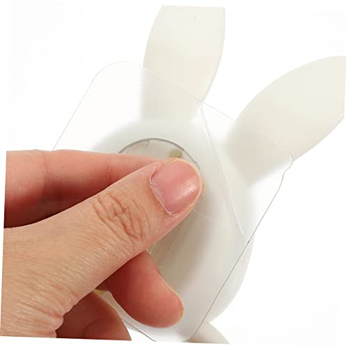 FONDOTIN 2pcs Towel Rack Wall Hanger Hooks Towel Rack Wall Mounted Beach Towel Clip Bath Towel Holder Round Towel Holder Year of Rabbit Decoration Towel Hanger Cartoon Towel Holder White