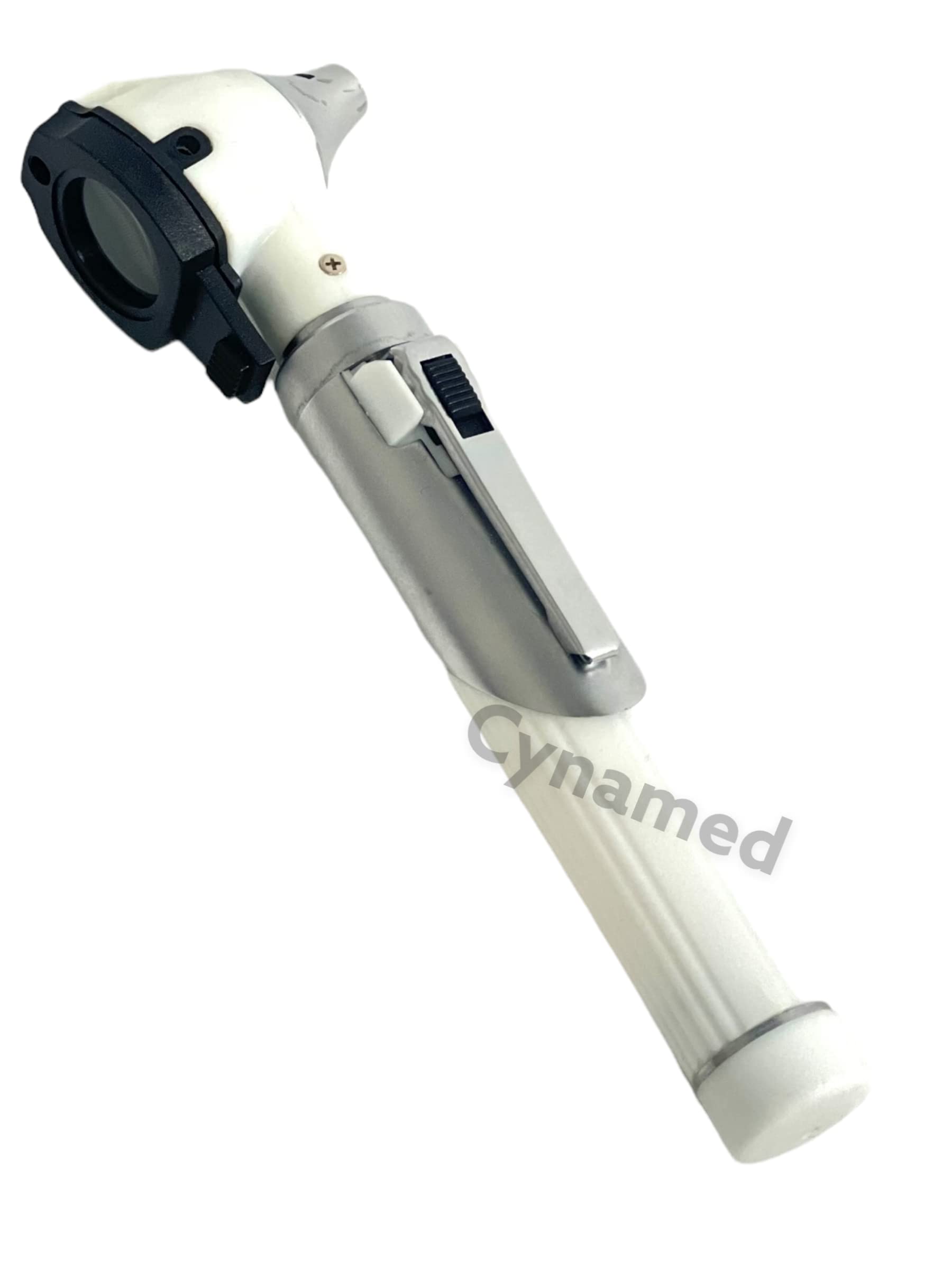 Mini Fiber Optic Otoscope White (Pocket Size) Ent Diagnostic Set with 1 Replacement Bulb Cynamed