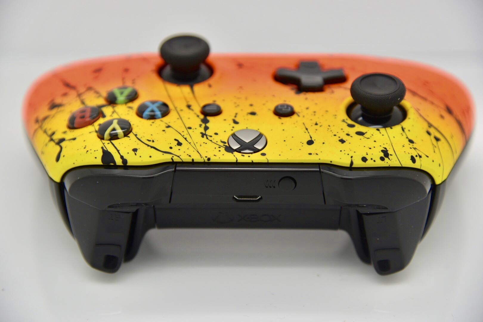 Hand Airbrushed Fade Custom Controller - Compatible with Xbox One (Matte Orange & Yellow)