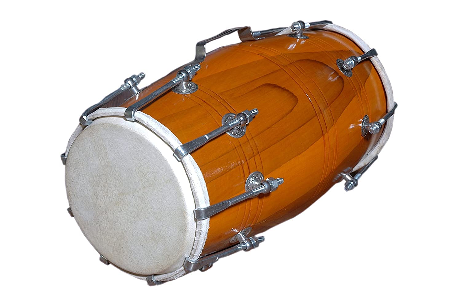 Wood Dholak Indian Folk Musical Instrument Drum Nuts N Bolt