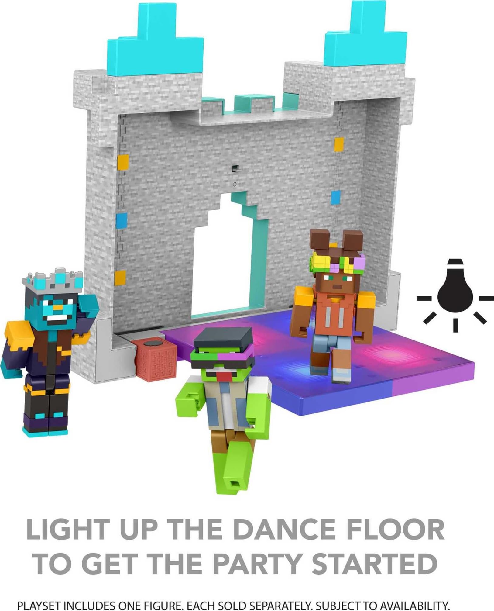 Mattel Minecraft Creator Series Playset, Party Supreme’s Palace Toy with Lights, Music & 3.25-inch Action Figure